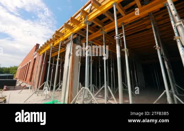 The process of creating a floor. Formwork flooring. Exterior of a ...