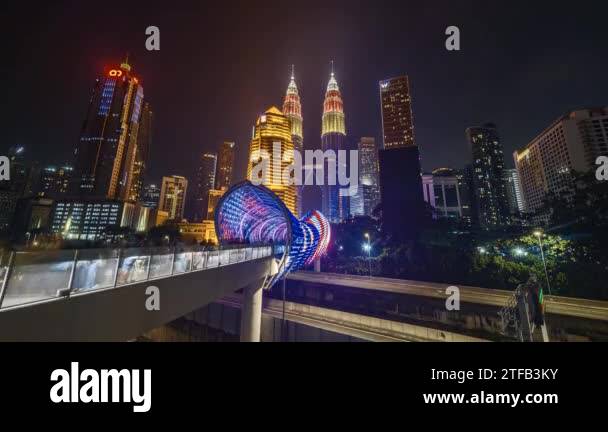 Kuala Lumpur, Malaysia - August 31, 2022 - Time-lapse 4k UHD footage of ...
