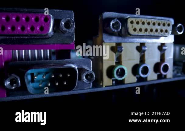 Back panel connectors computer motherboard Stock Videos & Footage - HD ...