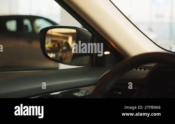 Driver safety concept. The icon of the warning lamp of the blind spot ...