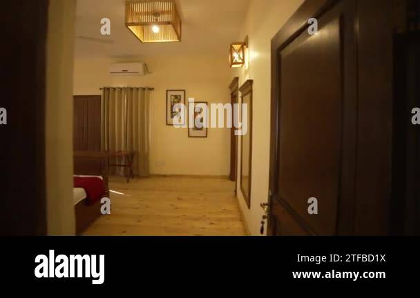 Walkthrough of bedroom of a Luxurious house, interior designing of a ...