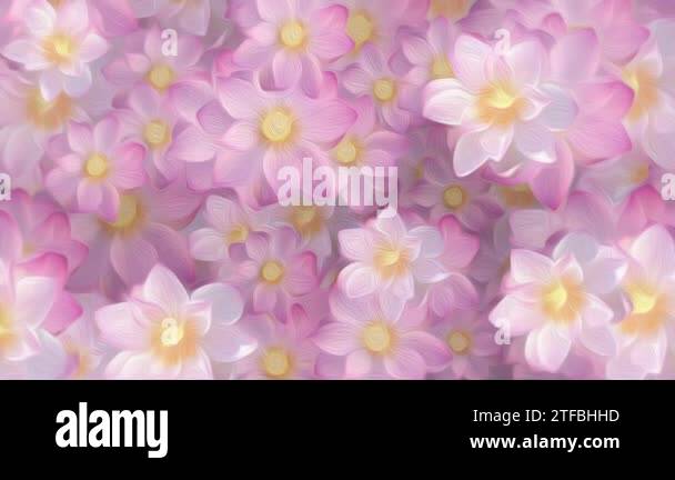 Beautiful floral motion background animation in the style of an oil ...