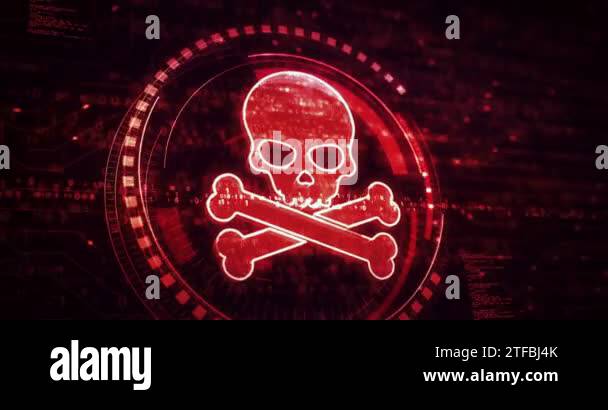 Skull pirate, online cyberattack, hack, threat and breach security ...