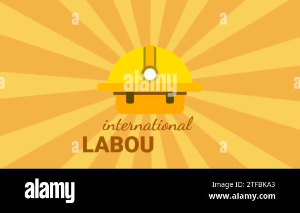 National labour day word in hendwriting motion effect with labour icon ...