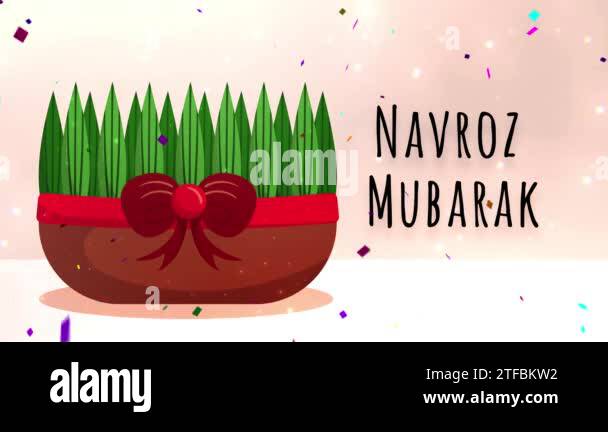 Navroz greeting. Iranian and Parsi new year with Text Navroz Mubarak ...