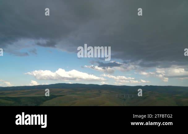 8K 7680x4320.Strong heavy rain and storm clouds are approaching coming.A supercell is a ...