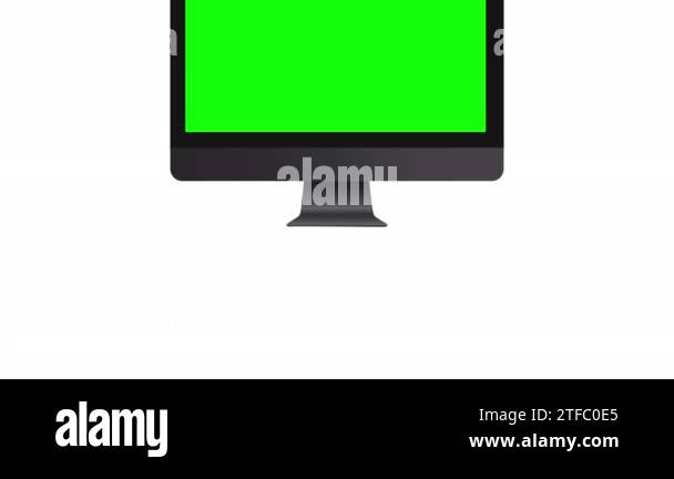 Realistic desktop computer with empty screen on transparent background ...
