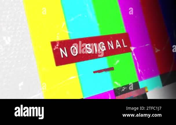 Damaged flickering VHS. Television test pattern. Glitch interference ...