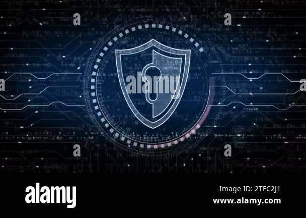 Cyber Security Network Protection And Digital Data With Shield Symbol Abstract Concept Network