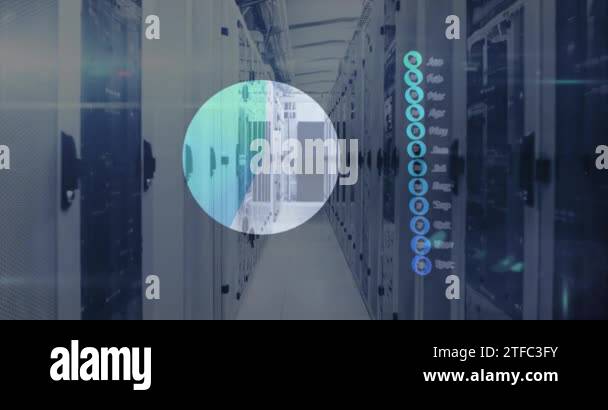 Statistical Data Processing Against Computer Server Room Computer Interface And Business Data