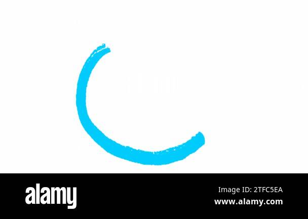 Animated icon of circle arrow. blue symbol. Hand drawn vector ...