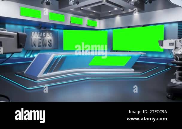 Tv Studio. Studio. News studio. Newsroom Background for News Broadcasts. Blurred of studio at TV ...
