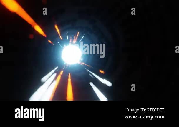 Moving light beams in sci-fi tunnel 3d Animation in Seamless Looping ...