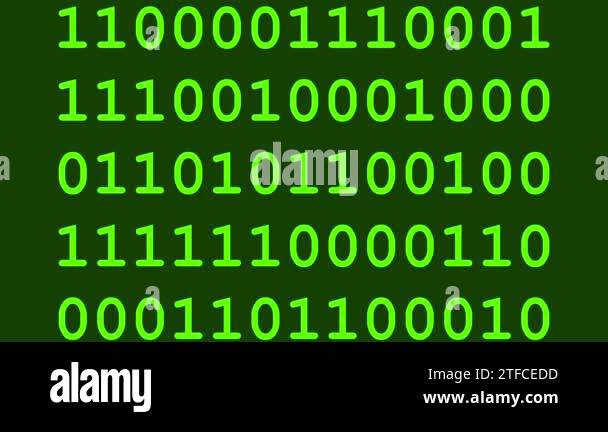 Binary data streams changing at speed animation Stock Video Footage - Alamy