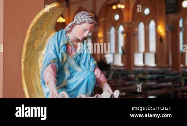 Statues of Holy Women in Roman Catholic Church with beautiful and holy ...
