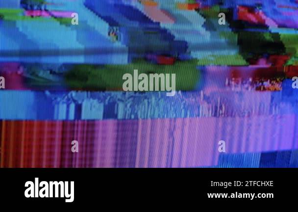 Video Signal Damage, Glitch, Error, Color Noise, Pixels on an Old TV ...
