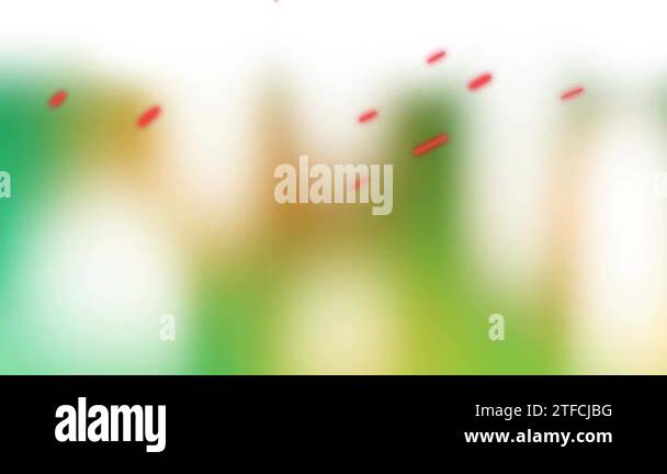 Animation of red dots over yellow and green background changing into ...