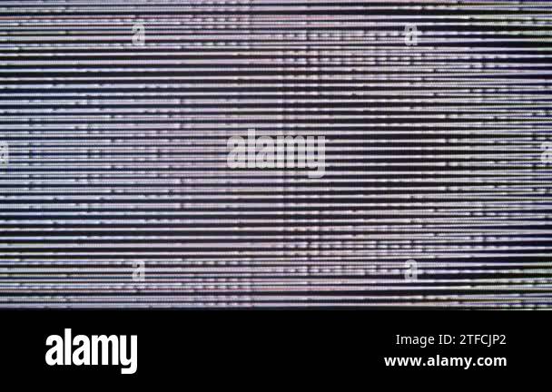 Vintage analogue VHS Scanline. Static colour noise damage . Glitch Error Video Damage. Bad ...