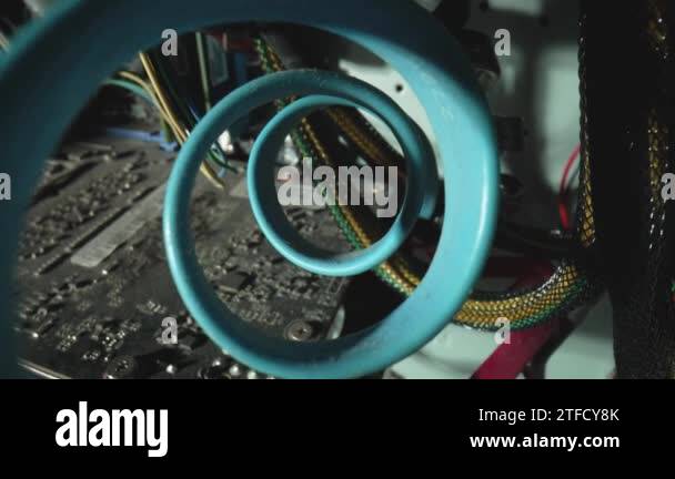 Old disassembled computer system unit that has not been used for long ...