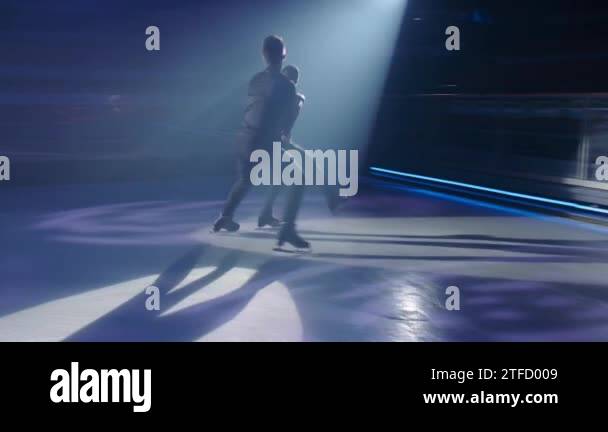 Throw technique in pair figure skating.Skaters make compulsory element ...