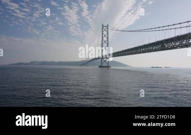 Akashi Kaikyo Bridge and Awaji Island, Beautiful Inland Sea of Japan 4k ...