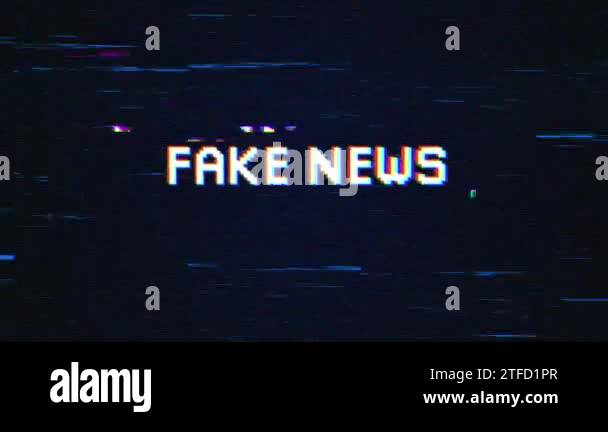 FAKE NEWS text with glitch background concept for video games screen ...