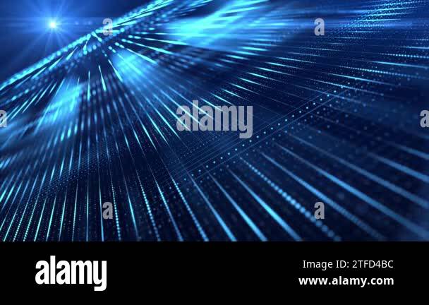 4K Digital glowing neon lines transformation Binary code Programming Loop background Stock Video ...