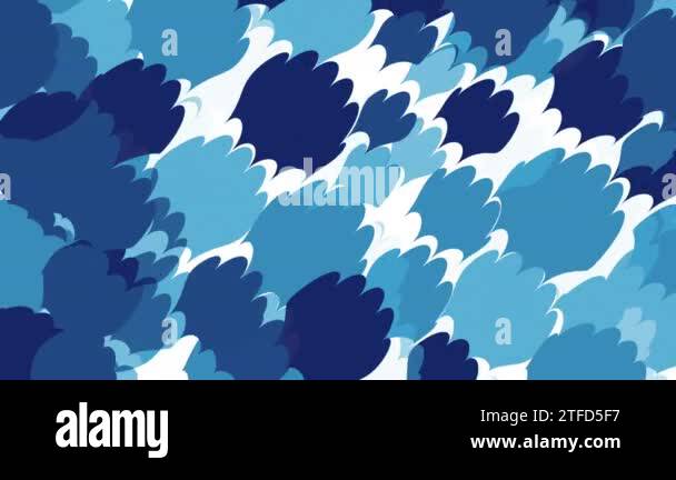Seamless Loop Abstract Cartoon Comic Flat Ocean Wave Sea Pattern ...