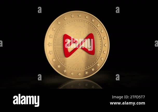 Axie AXS infinity, game cryptocurrency 3d gold coin on background ...
