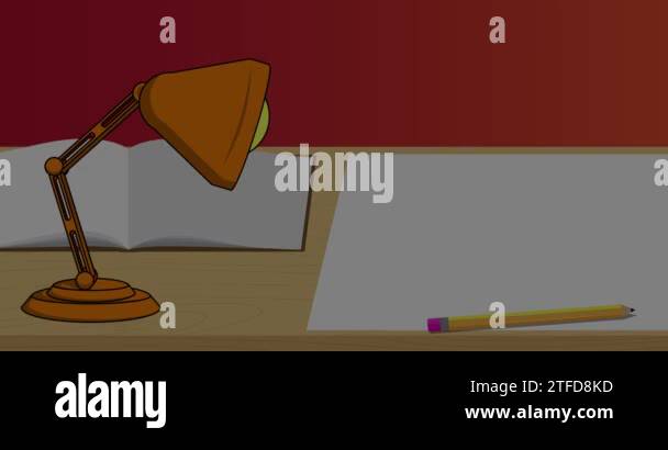 Night Table Lamp turning on with Flower Shop text on white paper ...