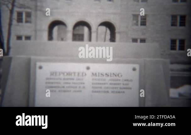 World war 2 reported missing sign outside building Stock Video Footage ...