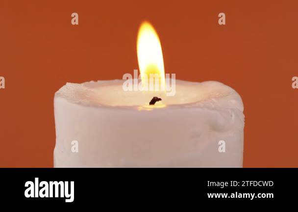 Extinguished Candle Flame in Atmospheric Smoke on an Isolated Yellow ...