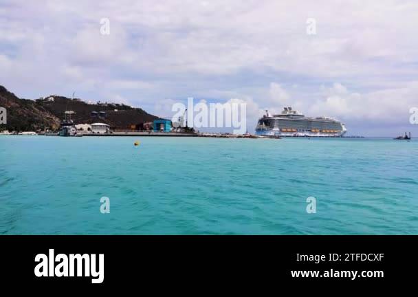 Beautiful port of Nassau with a Huge cruise ship docked video ...