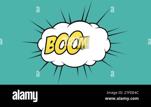 Animation of comic 5 options text over multiple comic speech bubbles ...