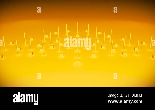 Broadcast Zooming Hi-Tech Virtual Set, Golden, Events, 3D, 4K Stock ...