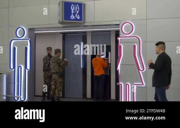 Queue toilet Stock Videos & Footage - HD and 4K Video Clips - Alamy