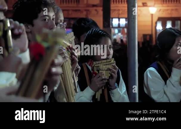 Music Students Playing Andean Music Using Sikus (a Traditional Andean ...