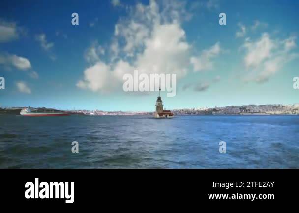8K 4320p 7680x4320.Historical Maiden's Tower on the Bosphorus Istanbul ...