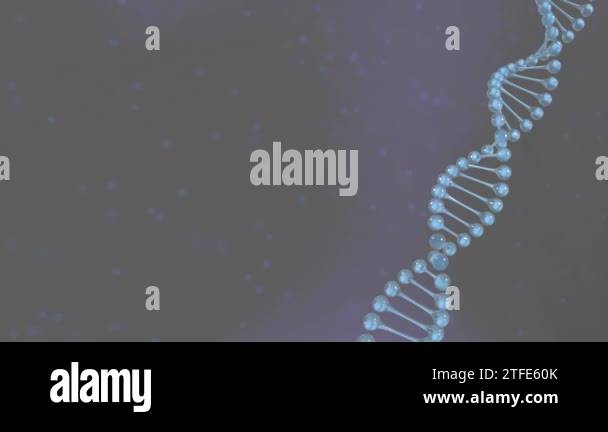 Animation of dna helix wit lens flare and dots forming abstract pattern ...