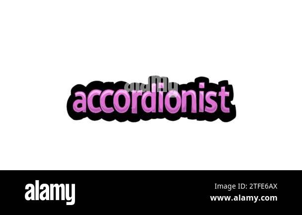 White screen animation video written ACCORDIONIST Stock Video Footage ...