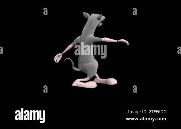 Dancing mouse. The rat is dancing. 3D realistic professional animation ...