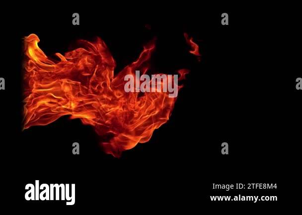 Fire Flames in 1000fps Super Slow Motion Isolated on Black Background ...