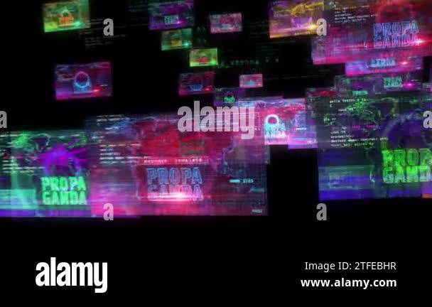 Propaganda on computer screens. Propaganda, fake news, disinformation ...
