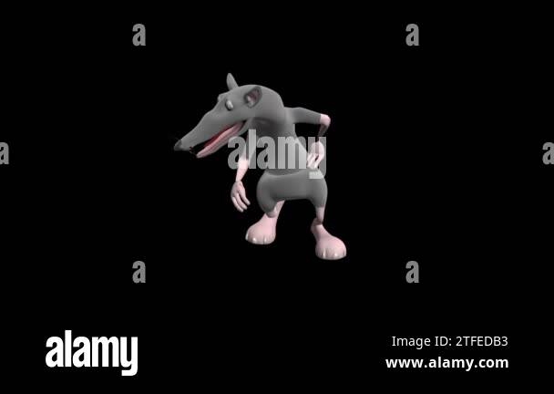 Dancing mouse. The rat is dancing. 3D realistic professional animation ...