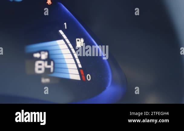 Electric car dashboard display closeup. Electric Car Concept. Battery ...