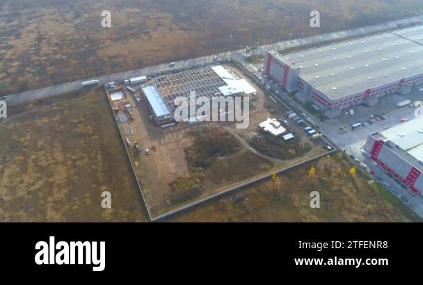 Reinforced concrete building frame. Construction of an industrial ...