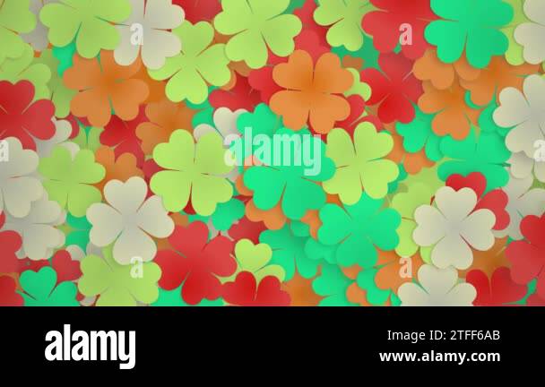 SHAMROCK Irish color palette scheme holiday video background in 3D ...