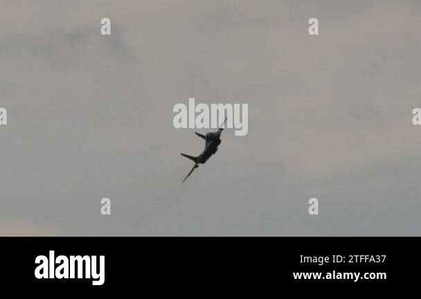 High performance combat war maneuvers of a fighter jet plane in flight ...