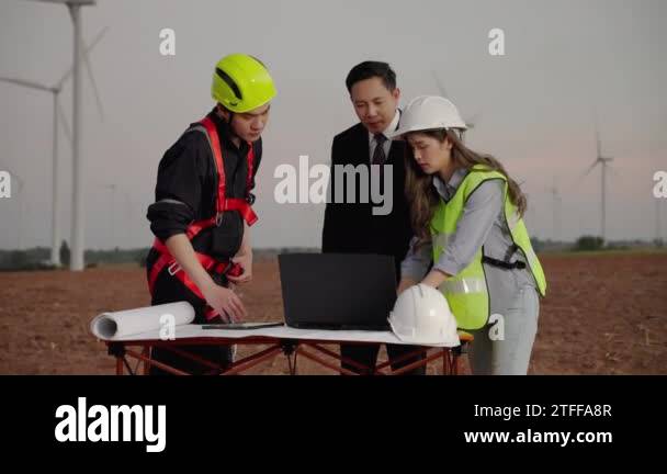 inspector and maintenance engineer with a secretary are inspecting a ...