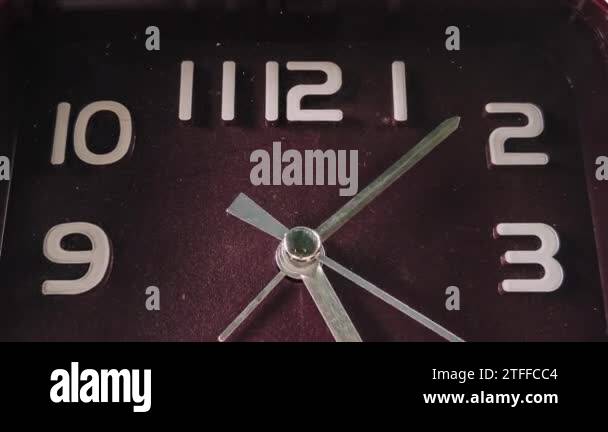 Timelapse of analog clock with spinning second, minute, and hour hands ...